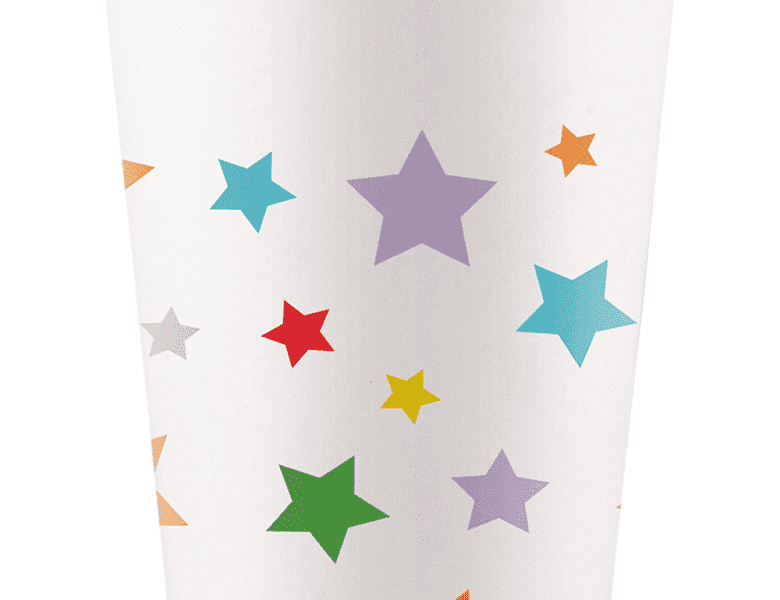 Decorata Ποτήρια Χάρτινα Multicolor Bright Stars 8τεμ 200ml | mymarket.gr